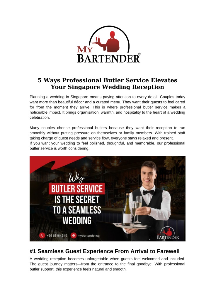 PPT - 5 Ways Professional Butler Service Elevates Your Singapore ...