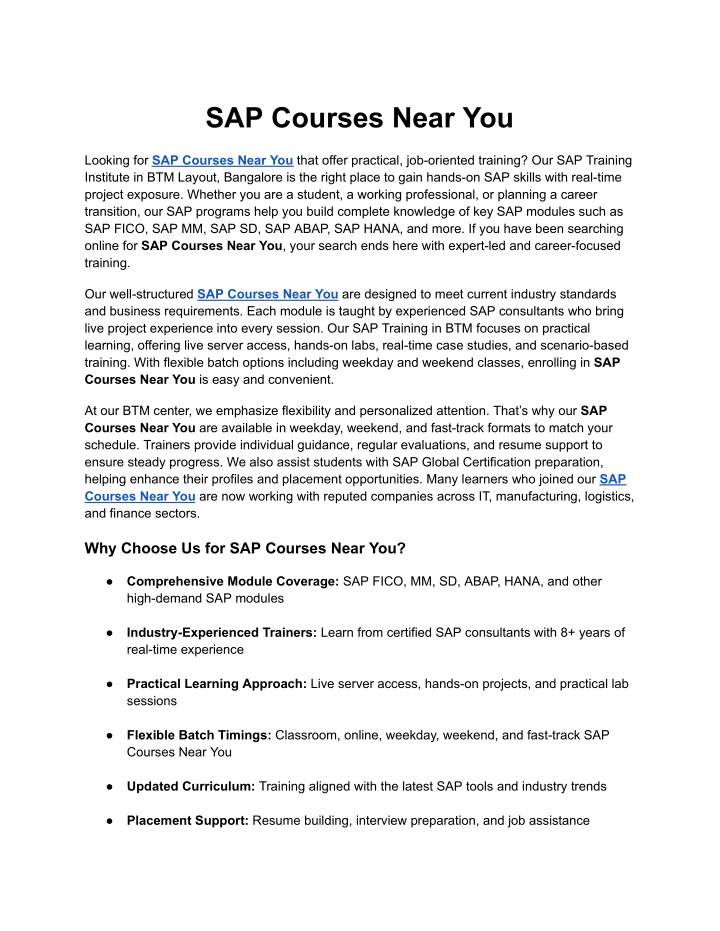 PPT - SAP Courses Near You | SAP Training BTM PowerPoint Presentation ...