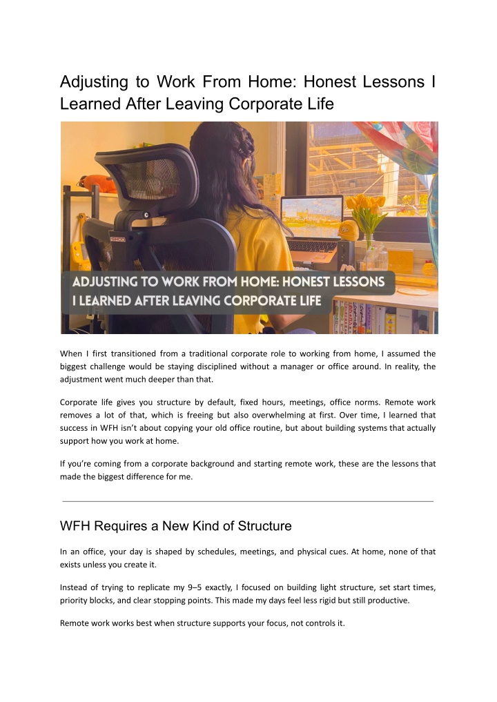 PPT - Adjusting to Work From Home_ Honest Lessons I Learned After ...