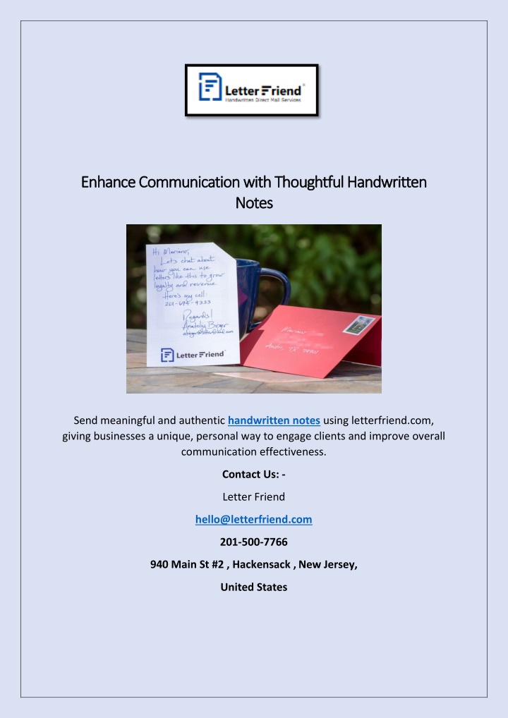 PPT - Enhance Communication with Thoughtful Handwritten Notes ...