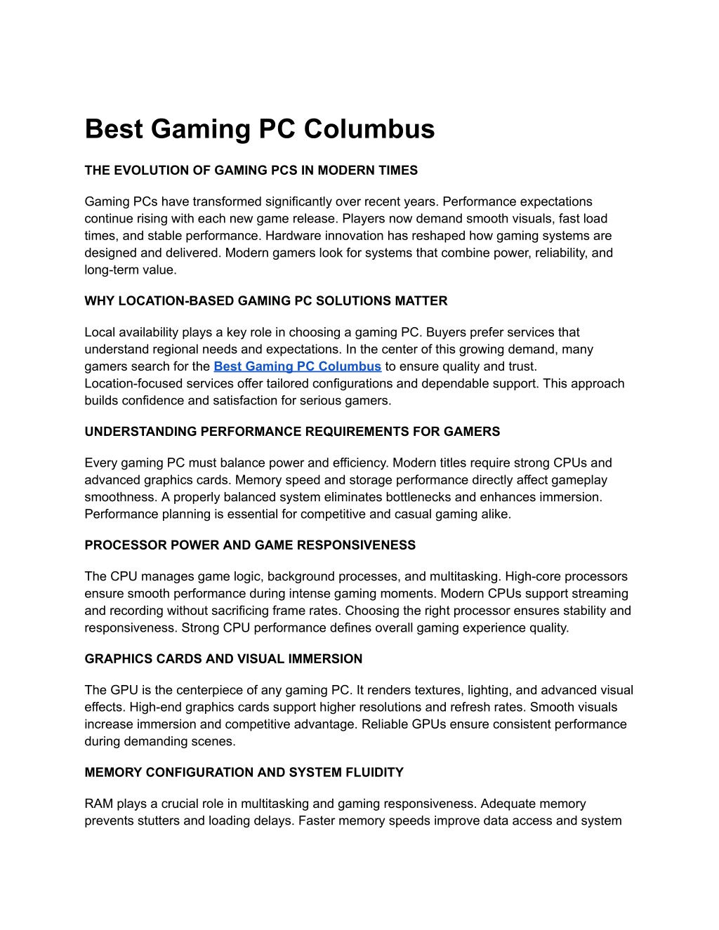 PPT - Best Gaming PC Columbus PowerPoint Presentation, free download ...