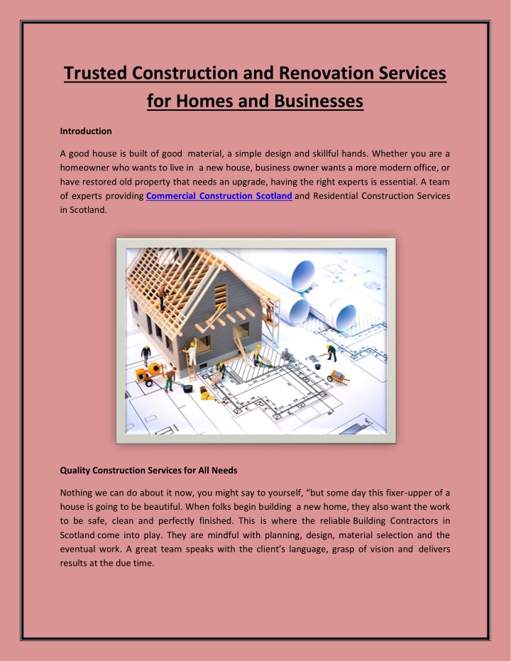 PPT - Trusted Construction and Renovation Services for Homes and ...