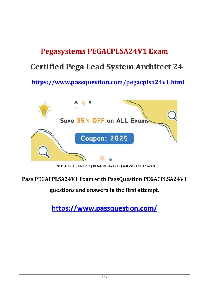 PPT - PEGACPLSA24V1 Certified Pega Lead System Architect 24 PDF ...