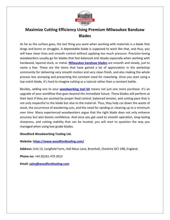 PPT - Maximize Cutting Efficiency Using Premium Milwaukee Bandsaw ...