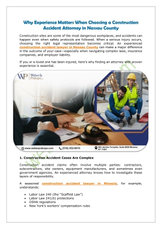 PPT - Why Experience Matters When Choosing a Construction Accident ...