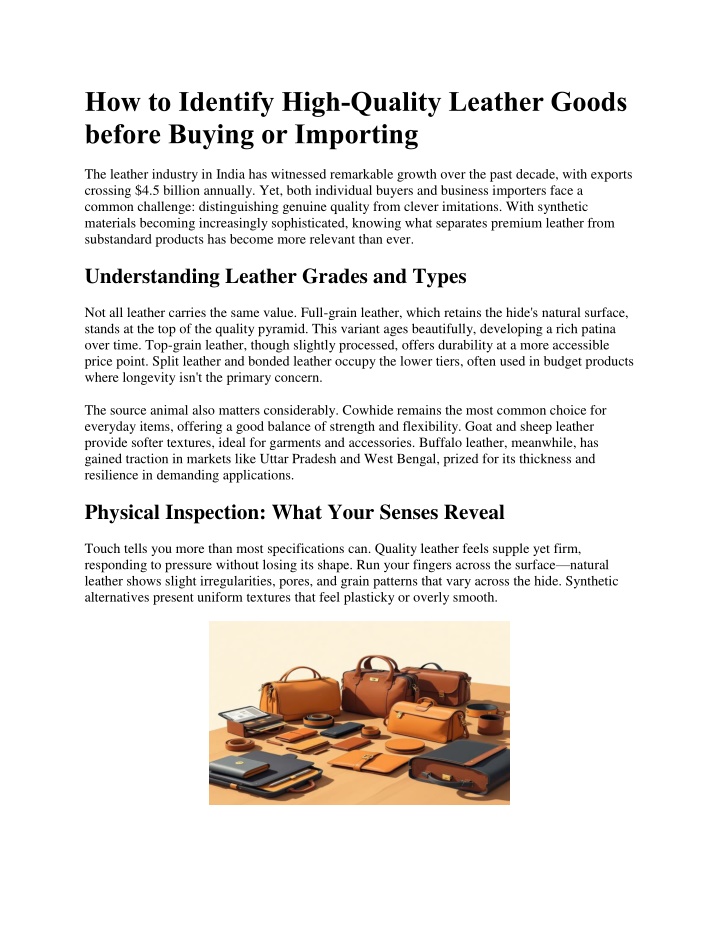 PPT - Handcrafted Leather Goods for Retail and Export in UAE PowerPoint ...