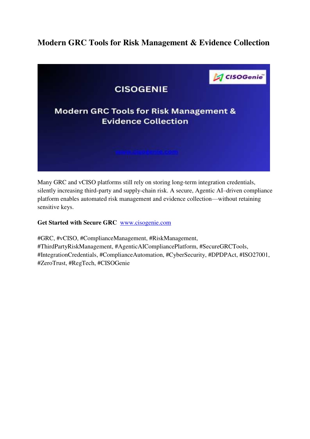 PPT - Modern GRC Tools for Risk Management PowerPoint Presentation ...