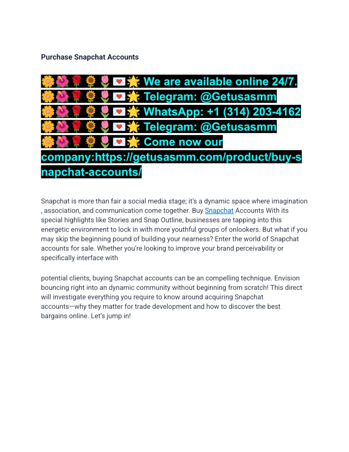 PPT - Top 40 Sites to Buy Aged Snapchat Accounts in 2026 Are ...