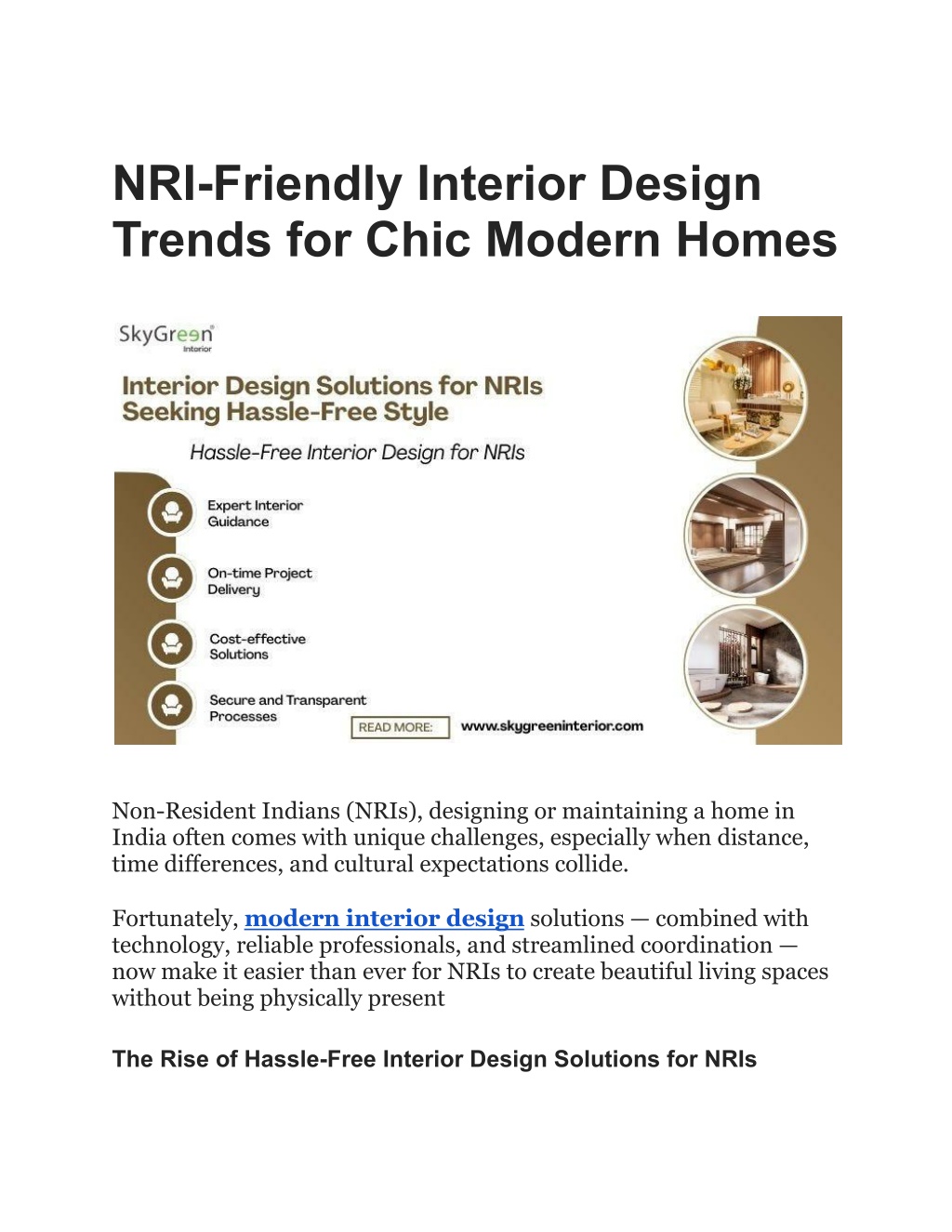 PPT - NRI-Friendly Interior Design Trends for Chic Modern Homes ...