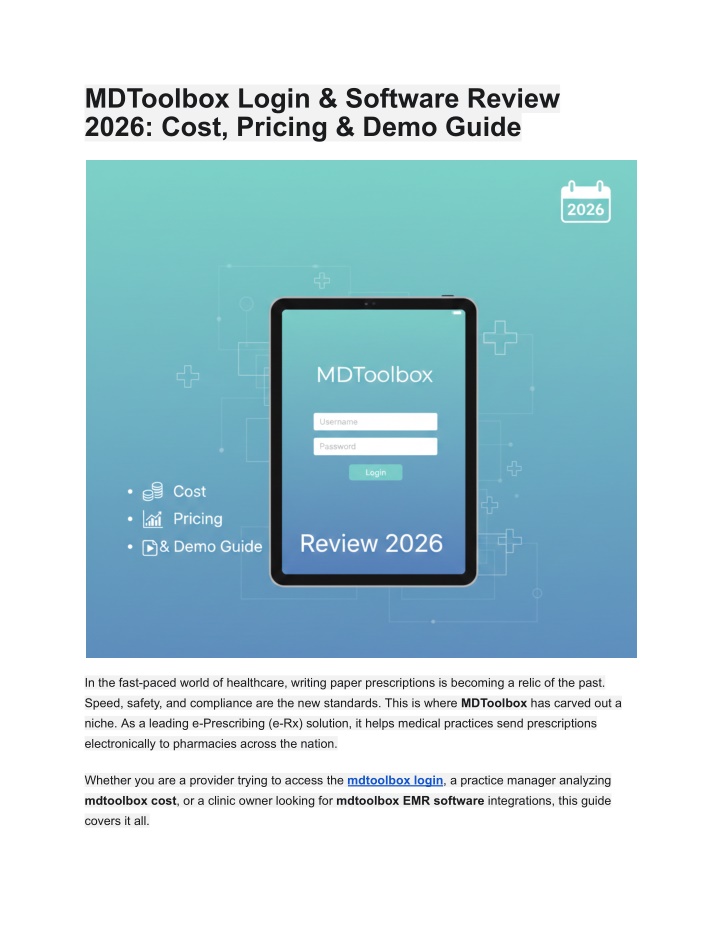 PPT - MDToolbox Login & Software Review 2026_ Cost, Pricing & Demo ...