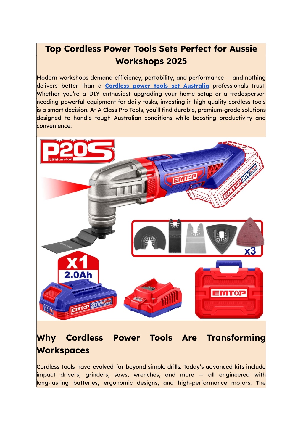 PPT - Top Cordless Power Tools Sets Perfect for Aussie Workshops 2025 ...