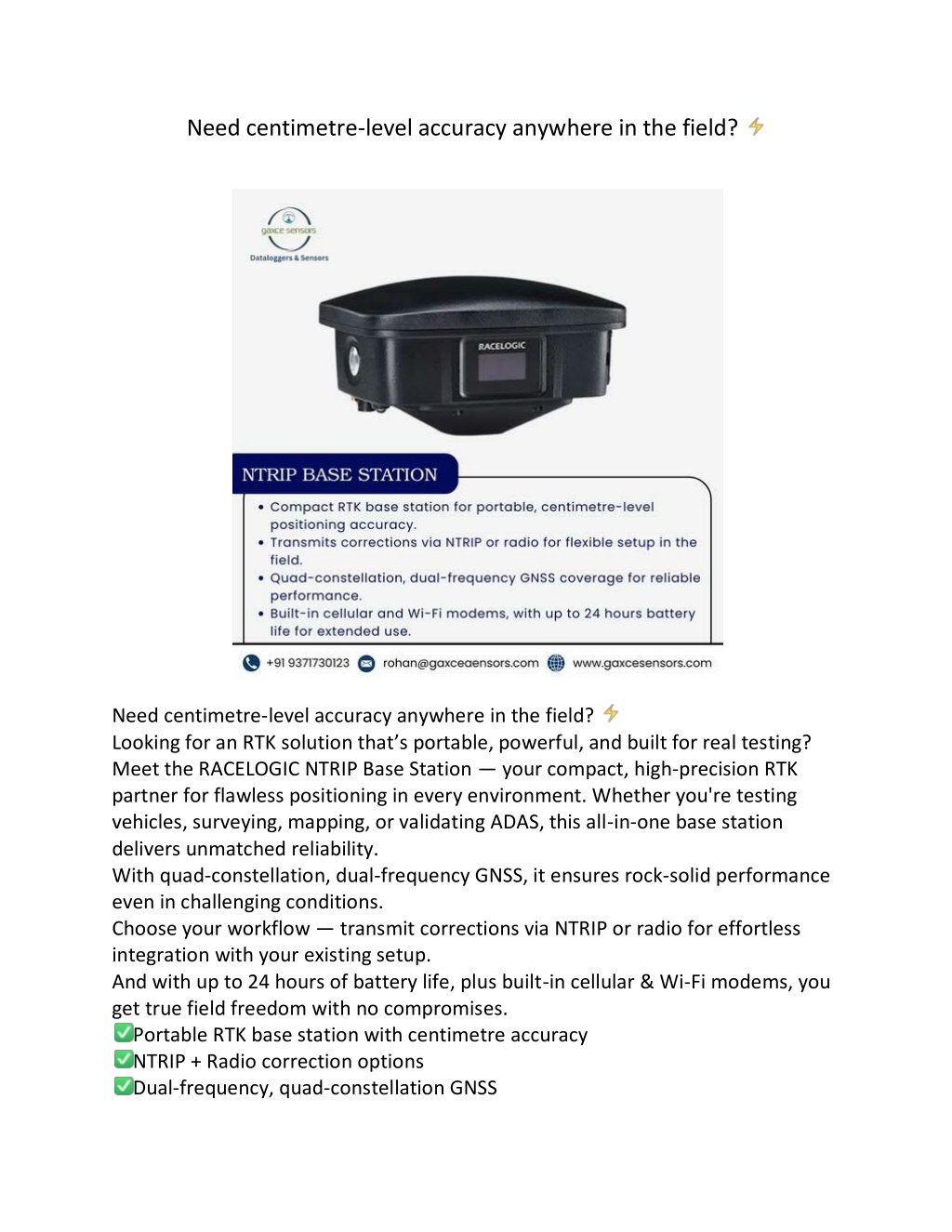 PPT - Need centimetre-level accuracy anywhere in the field PowerPoint ...