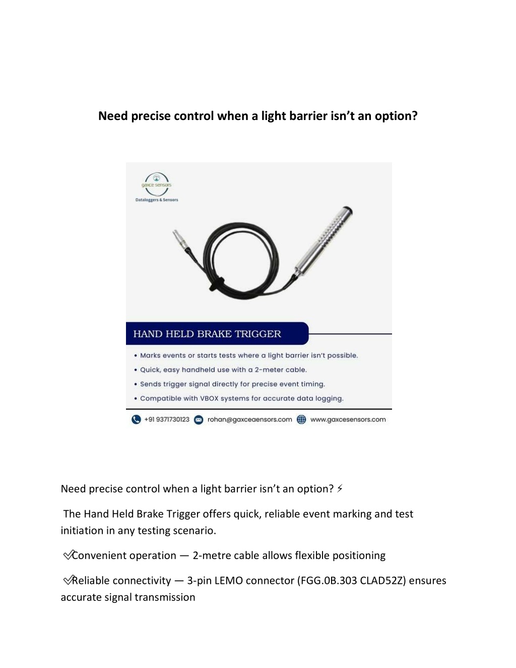 PPT - Need precise control when a light barrier isn’t an option ...