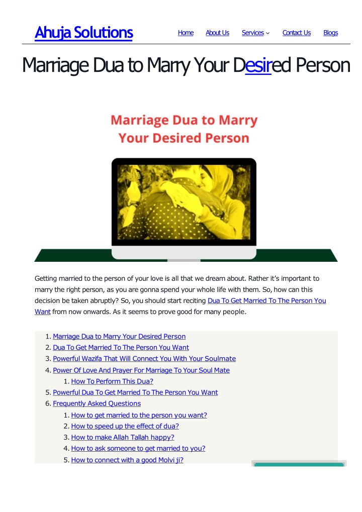 PPT - Marriage Dua to Marry Your Desired Person PowerPoint Presentation ...