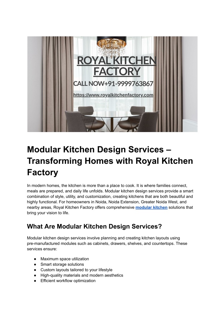 PPT - Premium Modular Kitchen Design Services | Royal Kitchen Factory ...