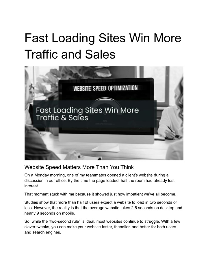 PPT - Fast Loading Sites Win More Traffic and Sales PowerPoint ...