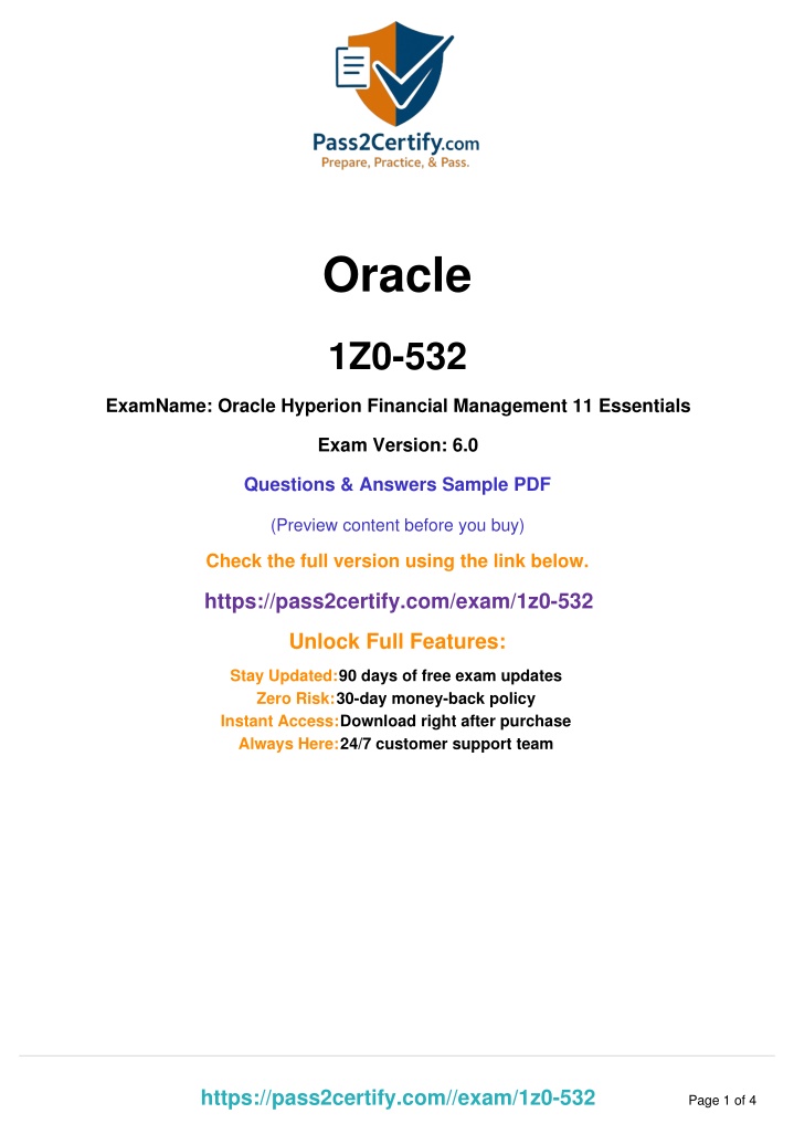 PPT - Oracle Financial Consolidation and Close 11 Essentials 1Z0‑532 ...