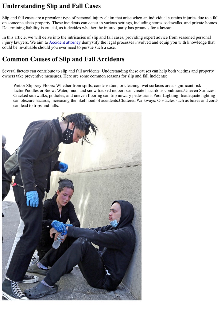 PPT - Slip and Fall Cases Demystified: Expert Advice from Lawyers ...