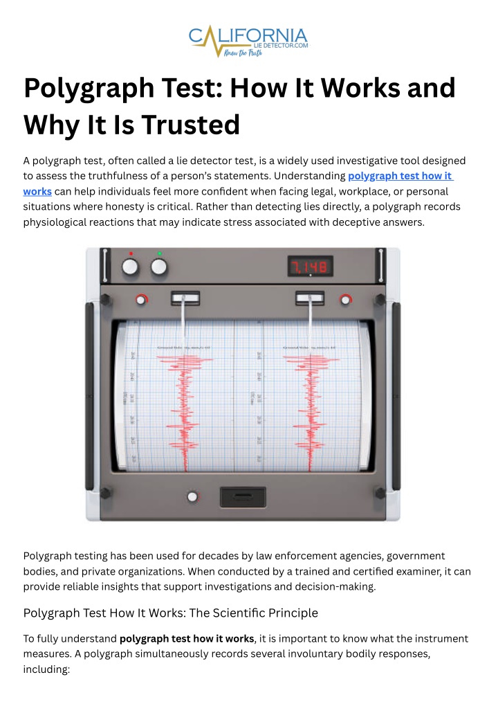 PPT - Polygraph Test How It Works and Why It Is Trusted PowerPoint ...