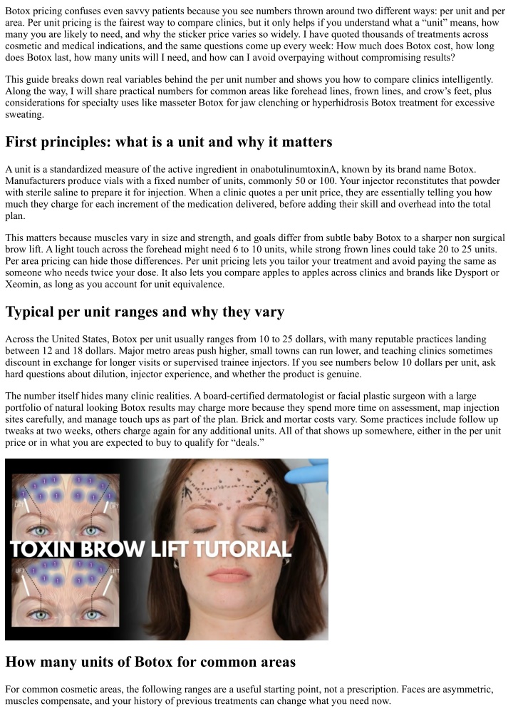 PPT - Botox Pricing Per Unit: What Influences Cost and How to Compare ...