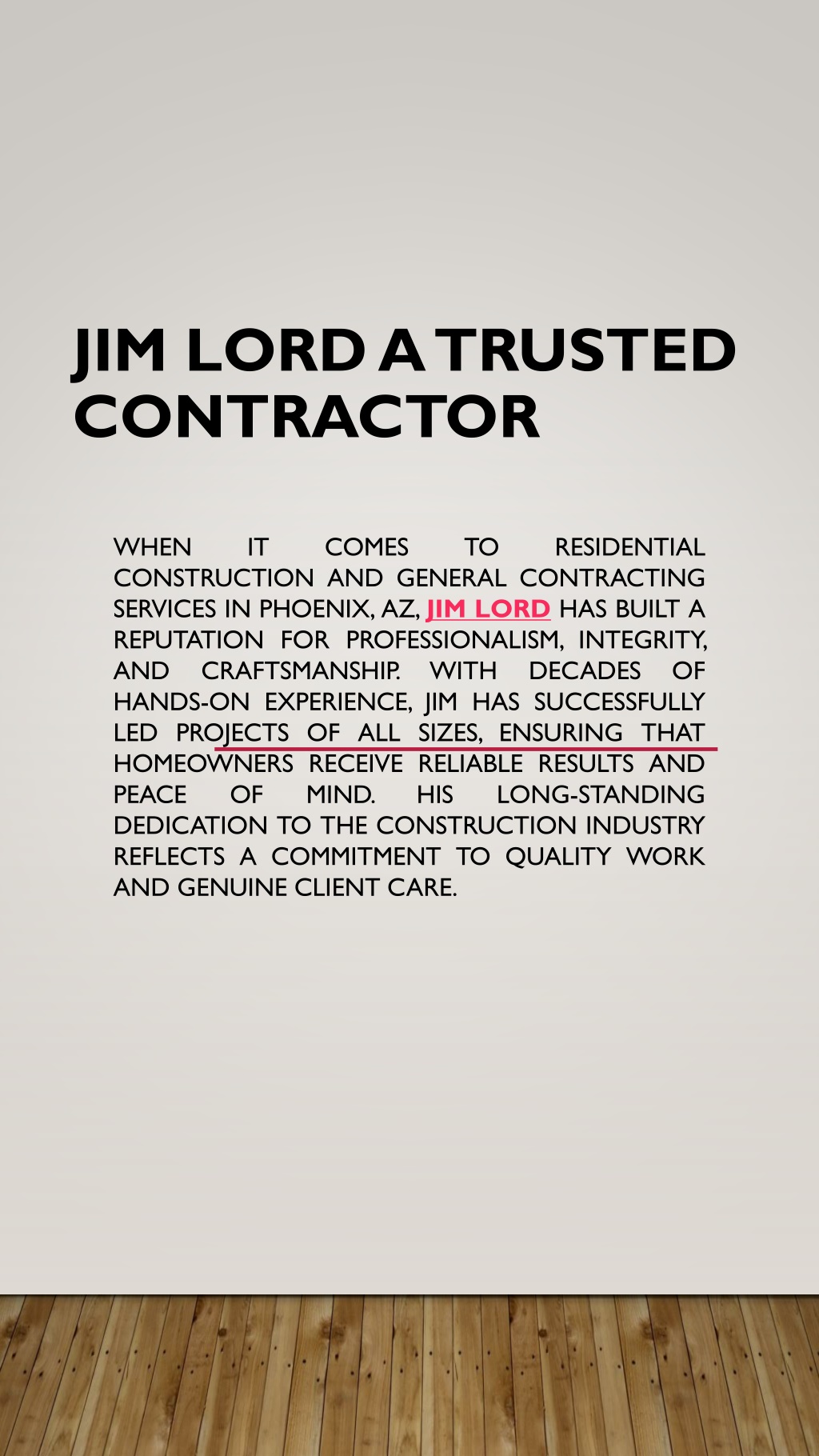 PPT - Jim Lord A Trusted Contractor PowerPoint Presentation, free ...