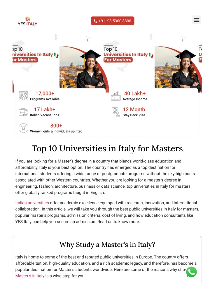 PPT - Masters in Italy: Top 10 Universities Guide PowerPoint ...