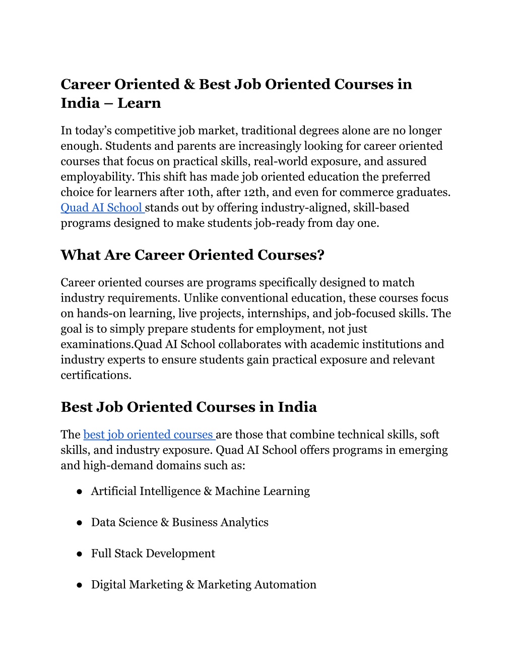 PPT - Career-Oriented Courses with Quad AI School | Industry-Focused ...