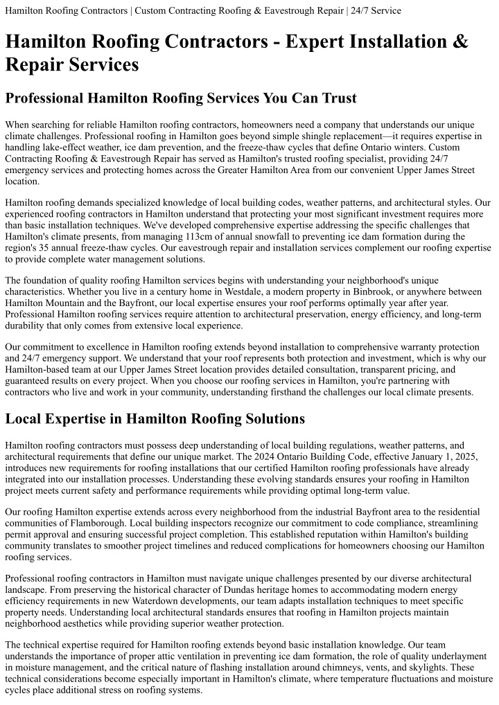 PPT - hamilton roofing PowerPoint Presentation, free download - ID:14724107