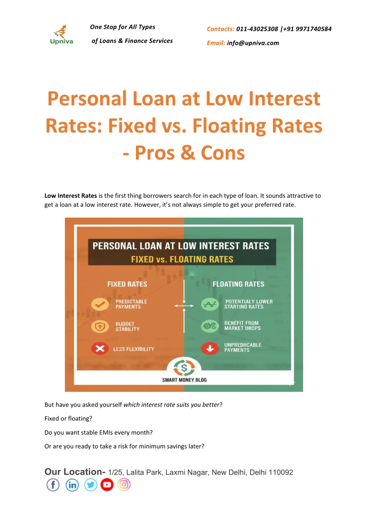 PPT - Personal Loan at Low Interest Rates Fixed vs. Floating Rates ...