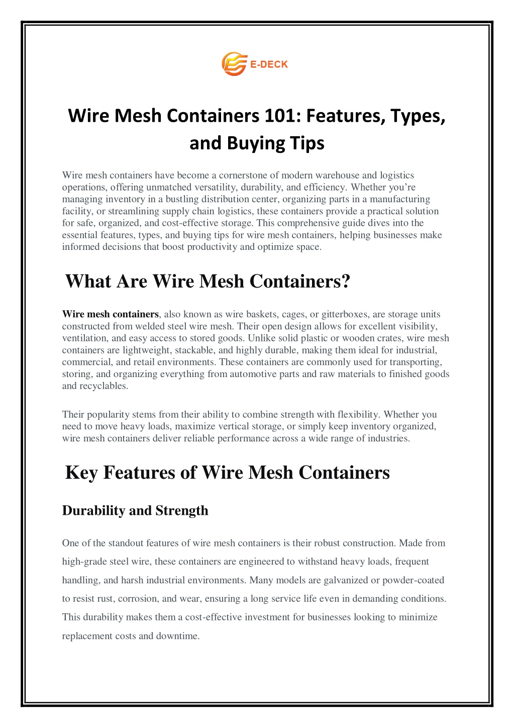 PPT - Wire Mesh Containers 101: Features, Types, and Buying Tips ...