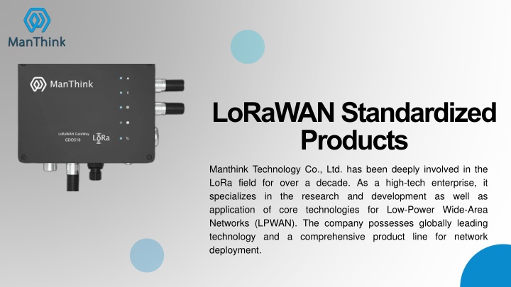 PPT - LoRaWAN Pulse Counter Solutions for Smart Monitoring Manthink ...