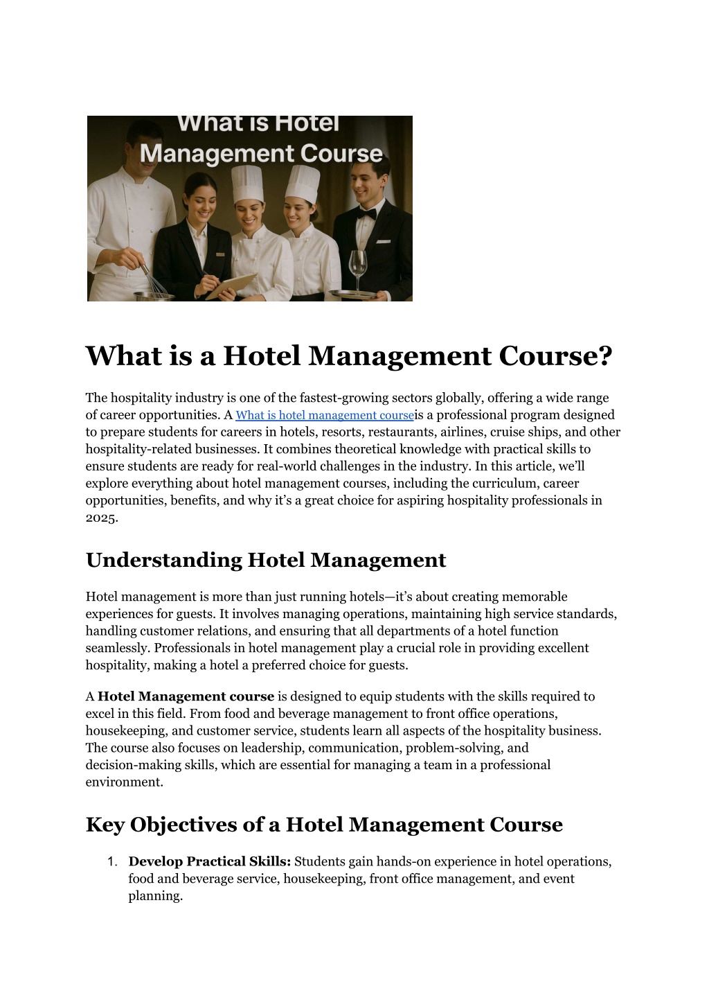 PPT - What is a Hotel Management Course PowerPoint Presentation, free ...