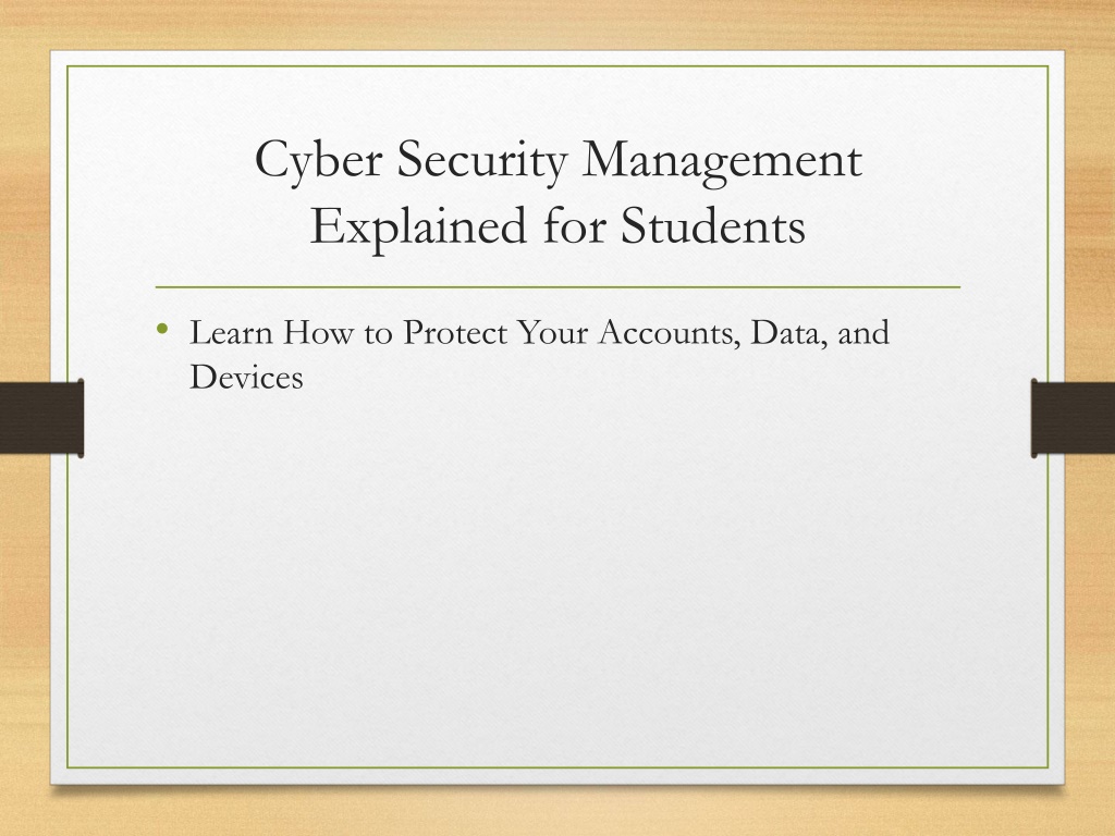 PPT - Cyber Security Management Explained in Simple Terms for Students ...