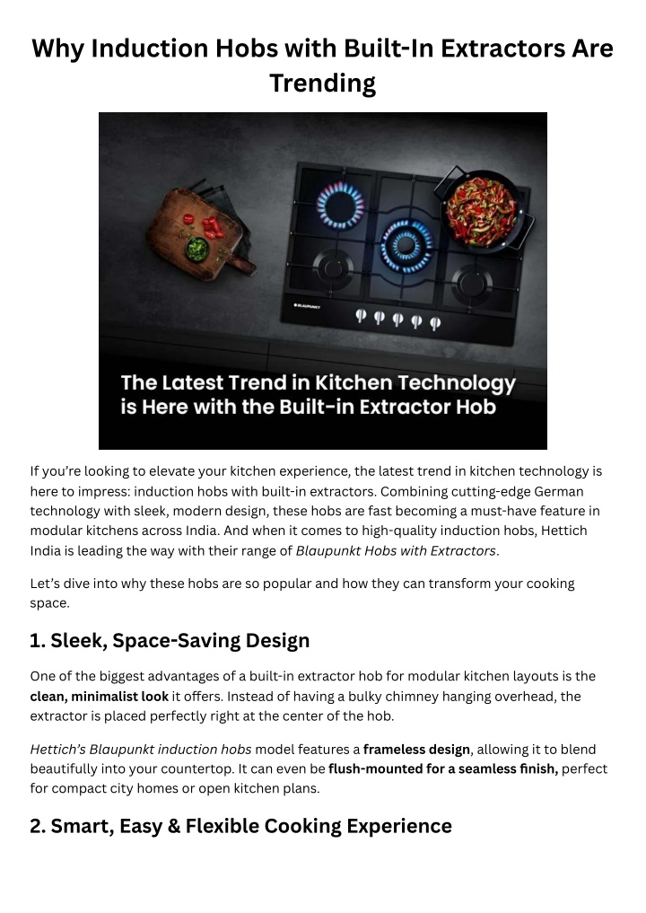 PPT - Induction Hob with Built-In Extractor for Modern Kitchens ...