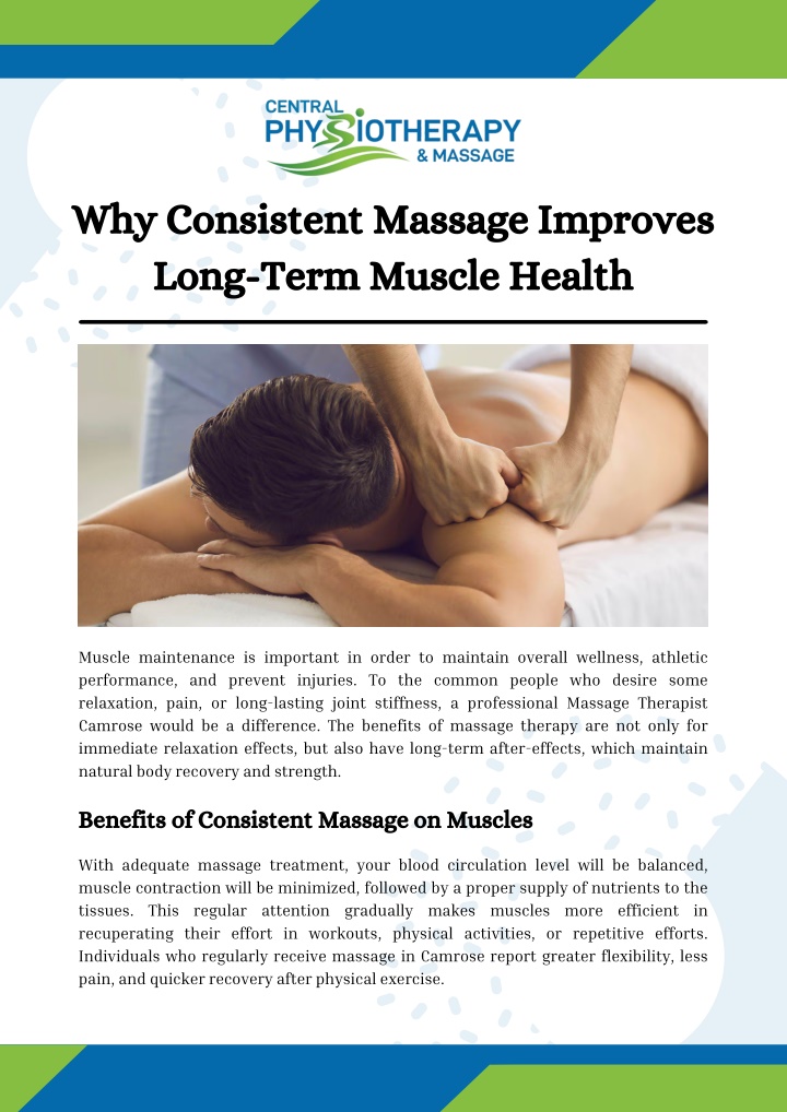 PPT - Why Consistent Massage Improves Long-Term Muscle Health ...