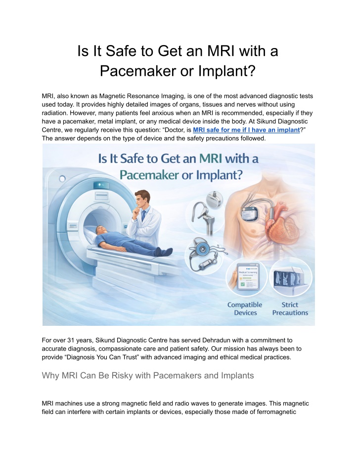 PPT - Is It Safe to Get an MRI with a Pacemaker or Implant PowerPoint ...