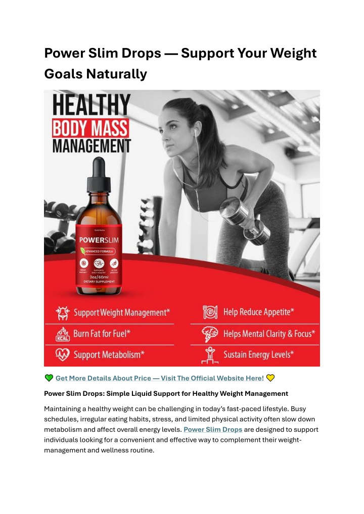 PPT - Power Slim Drops — Support Your Weight Goals Naturally PowerPoint ...