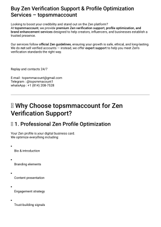Buy Zen Verified Account Zen Account 2026 Online Presentations Channel