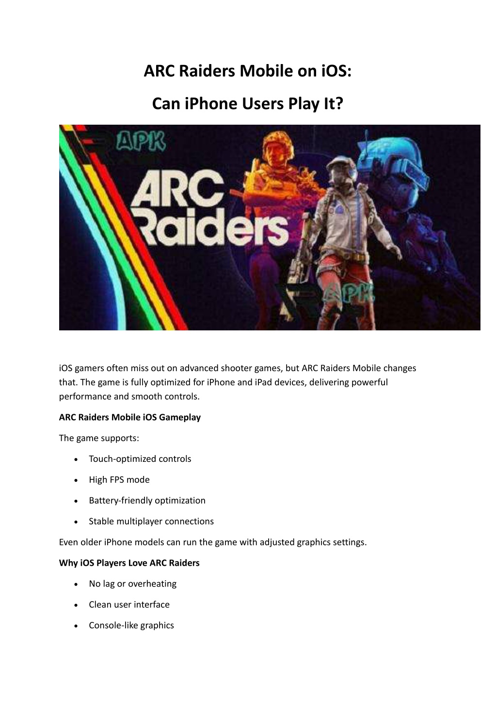 PPT - ARC Raiders Mobile on iOS: Can iPhone Users Play It? PowerPoint ...