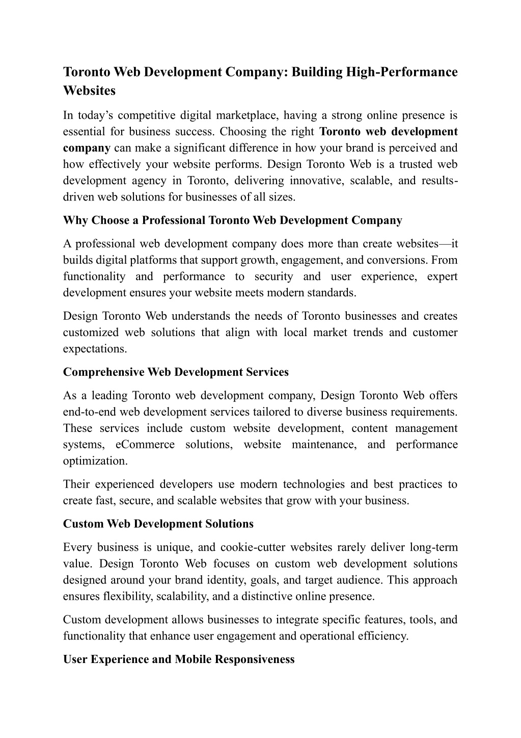 PPT - Toronto Web Development Company - Building High-Performance ...