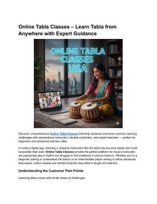 PPT - Online Tabla Classes – Learn Tabla from Anywhere with Expert ...