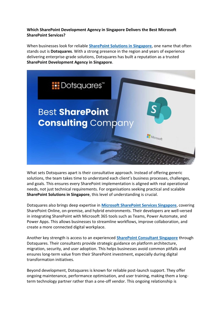 PPT - Which SharePoint Development Agency in Singapore Delivers the ...