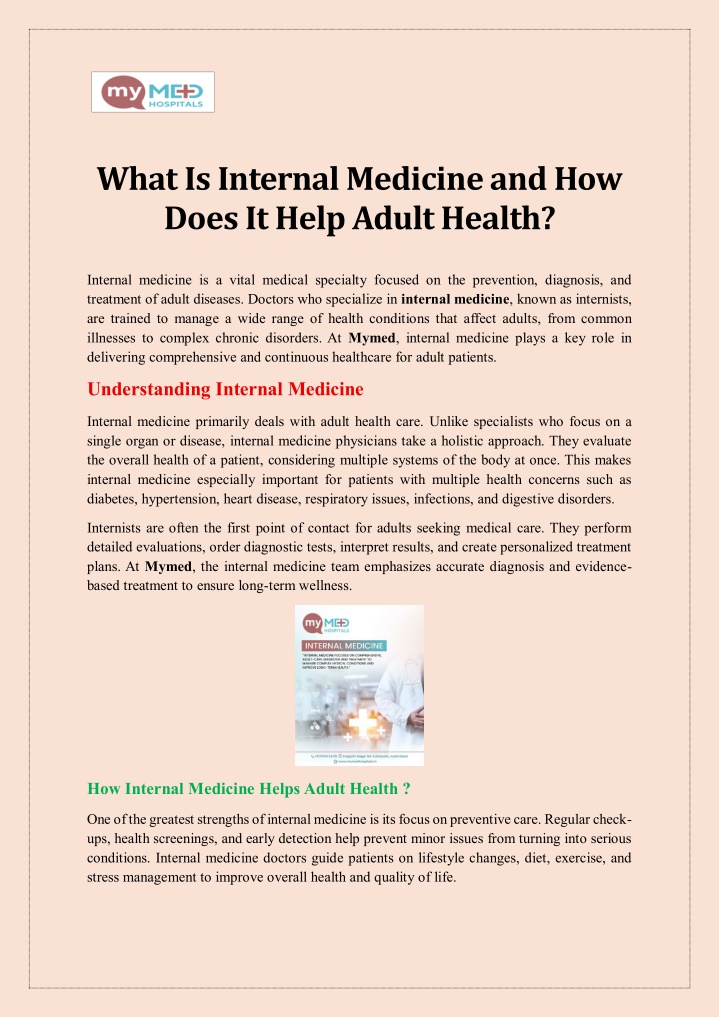 PPT - What Is Internal Medicine and How Does It Help Adult Health ...