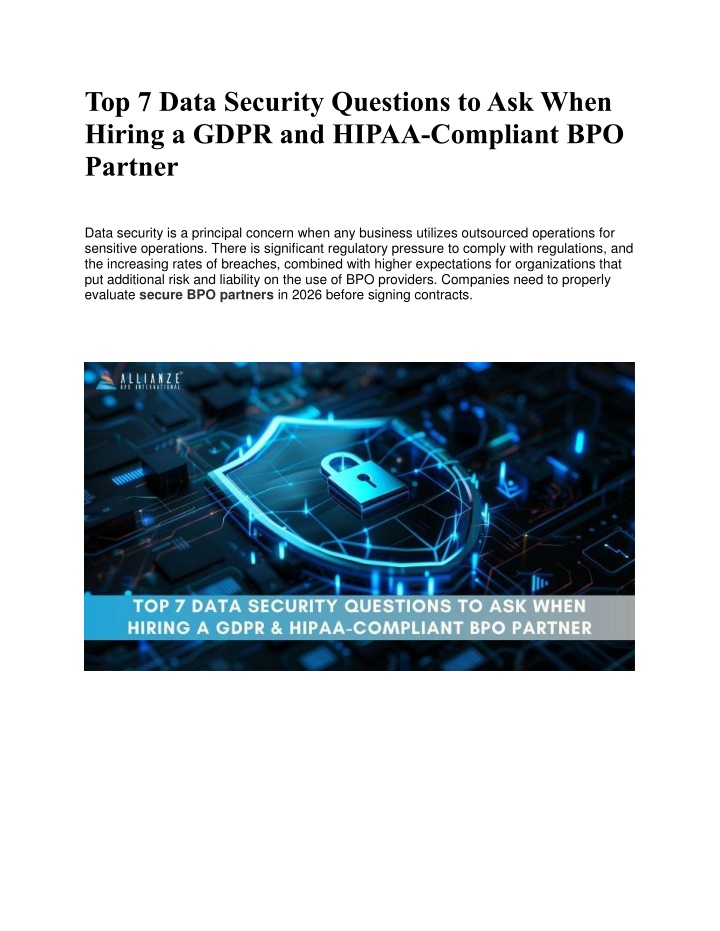 PPT - Top 7 Data Security Questions to Ask When Hiring a GDPR and HIPAA ...