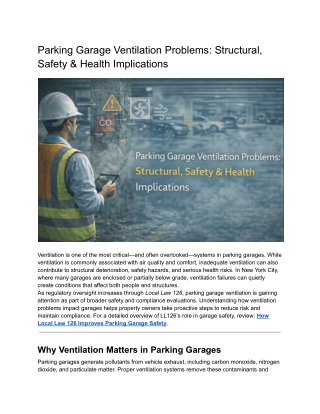 PPT - Parking Garage Ventilation Problems_ Structural, Safety & Health ...