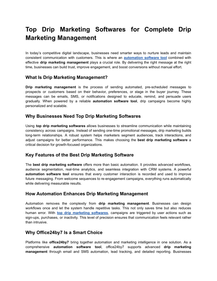 PPT - Top Drip Marketing Softwares for Complete Drip Marketing ...