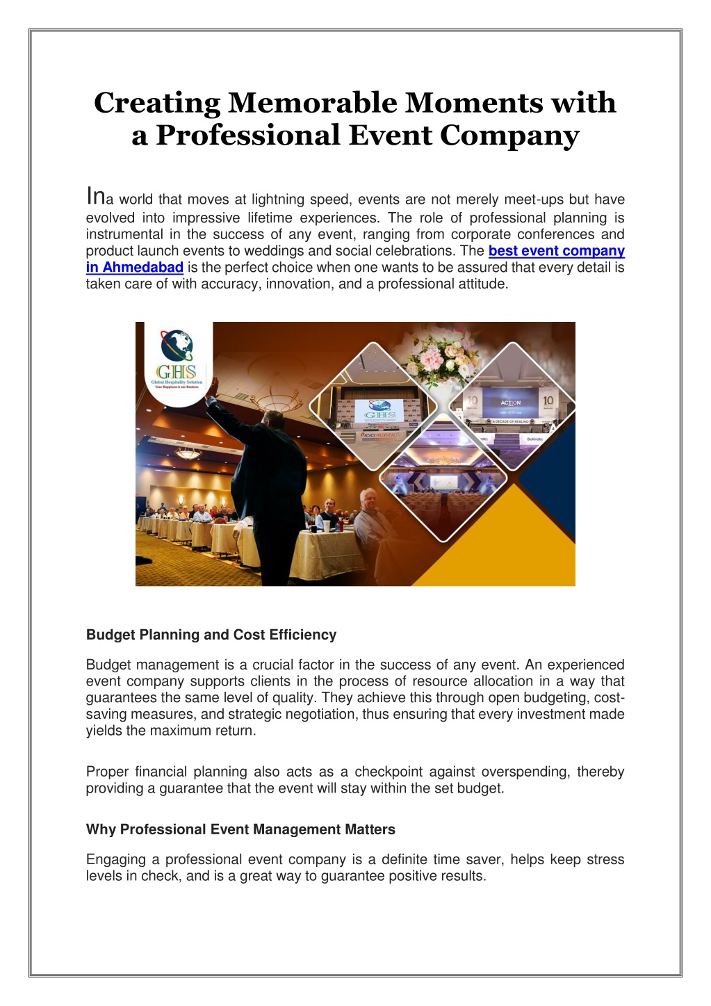 PPT - Creating Memorable Moments with a Professional Event Company ...