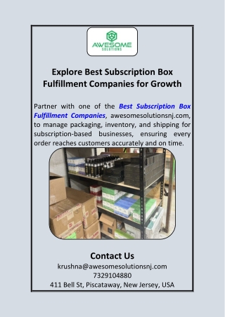 PPT - Explore Best Subscription Box Fulfillment Companies for Growth ...