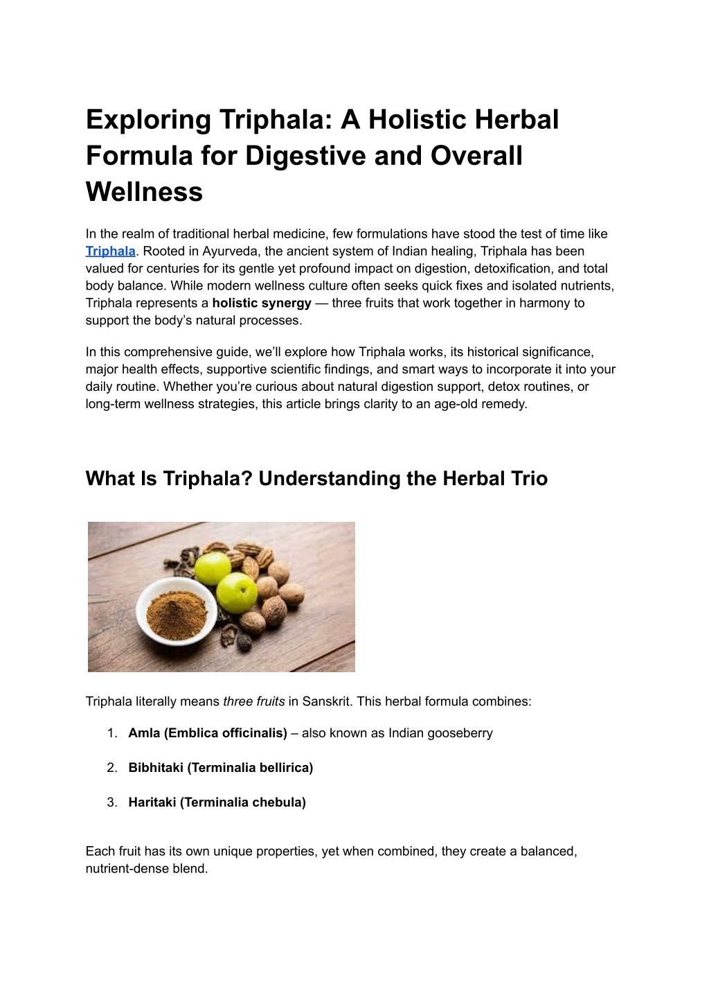 PPT - Exploring Triphala: A Holistic Herbal Formula for Digestive and ...
