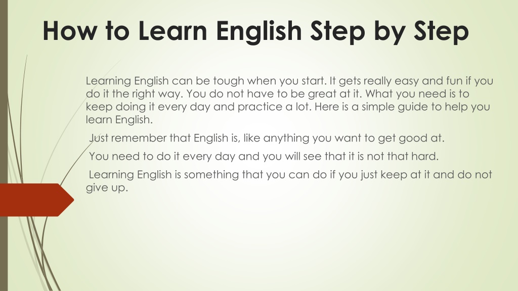 PPT - How to Learn English Step by Step PowerPoint Presentation, free ...